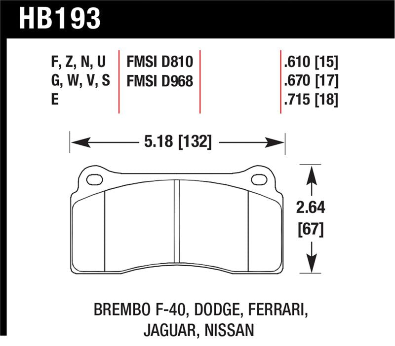 Hawk 2003-2006 Dodge Viper SRT-10 HPS 5.0 Front Brake Pads – FastHemis