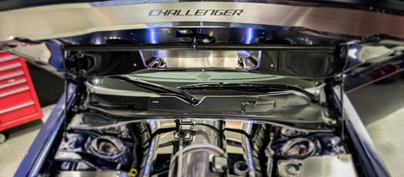 American Car Craft Polished Upper Hood Cap (CHALLENGER LETTERING): Dod ...